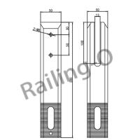 China POOL FENCE SPIGOT SQUARE 280MM for sale