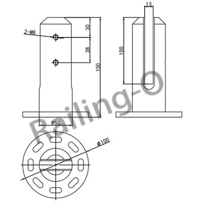 China Round Flanged Friction Spigot for 12mm Glass Surface Mount 2205 Duplex with Domed Cover Ring QAB-R002 for sale