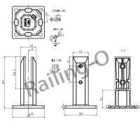 China Surface Mount Square Glass Spigot H160 with EPDM Gasket & Cover Ring 2205 Duplex NATA Tested FSP/A-SD for sale
