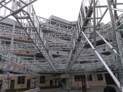 China Moving Light Round Aluminum Square Box Truss Silver Black Weld Connection for sale