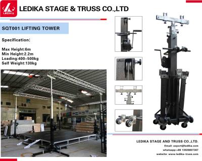 Cina Elevatore del sistema della torre del traliccio del supporto della manovella Facile da installare Caricamento di 500 kg in vendita