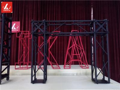 China Creative Alphabet Letter Shape Irregular Shape Aluminum Square Truss Customized Color for sale