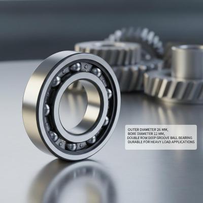 China Outer Diameter 26 Mm Double Row Deep Groove Ball Bearings Bore Diameter 12 Mm Durable Bearing For Heavy Load Applications for sale