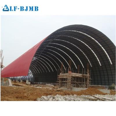 China Prefab Steel Space Frame Structure Coal/Cement/Limestone/Clinker/Grain Storage Sheds Structure for sale