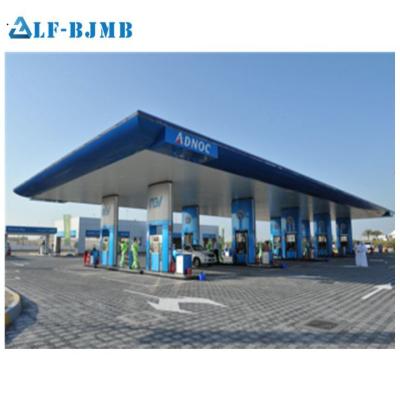 China High standard  Fast Install Station Roofing System Shell Gas Petrol Station Steel Structure Canopy for sale