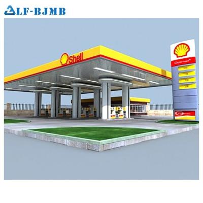China High Standard Design Light Weight Steel Space Frame Service/Gas/Petrol Station Canopy for sale