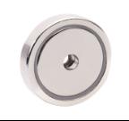 UN-B series pot neodymium magnets showing nickel coating and disc shape