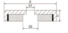 Close-up view of pot neodymium magnet dimensions and structure