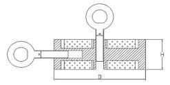 Close-up view of fishing magnet with eyebolt