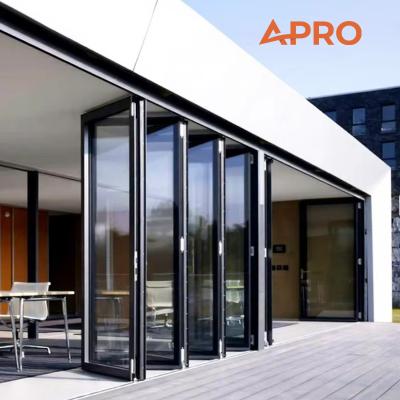 China Thermal Break Aluminium Folding Door with Sound Insulation Tempered Glass Bifold Door for Exterior Patio for sale