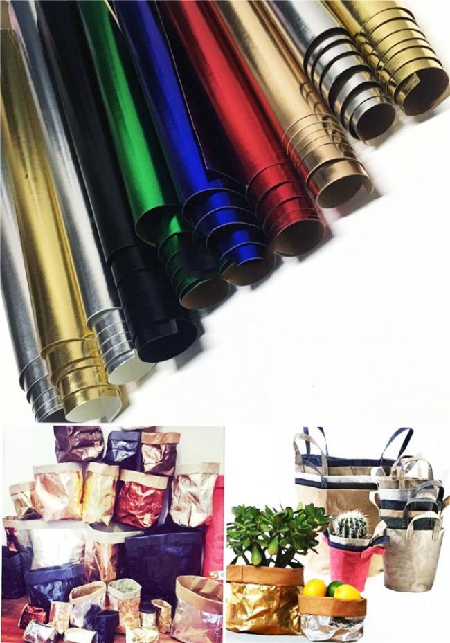 0.55 MM Fabric Material Untearable Washable Kraft Paper roll for making tote bag