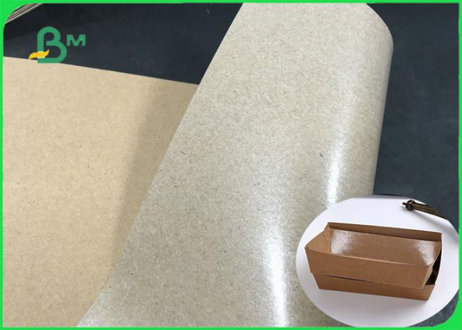FDA FSC Food Grade Brown Kraft Paper For Paper Tray Street Food Package