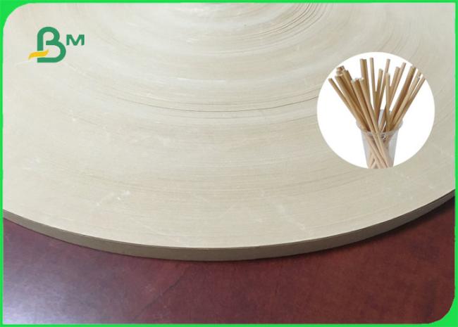 60gsm 120gsm Brown Kraft Paper Rolls For Straws 14mm 15mm FDA FSC Approved