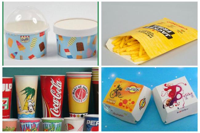 Food Contact White Single Poly Coated C1S Ivory Board Paper 70 x 100cm Takeaway