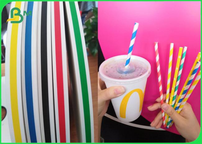 60gsm Blue Red Stripped Paper Drinking Straw Base Paper for Smoothie