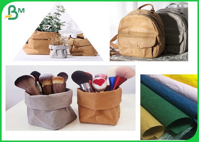 150cm Width 0.55mm Recycled Prewashed kraft Fabric For School Bag Material