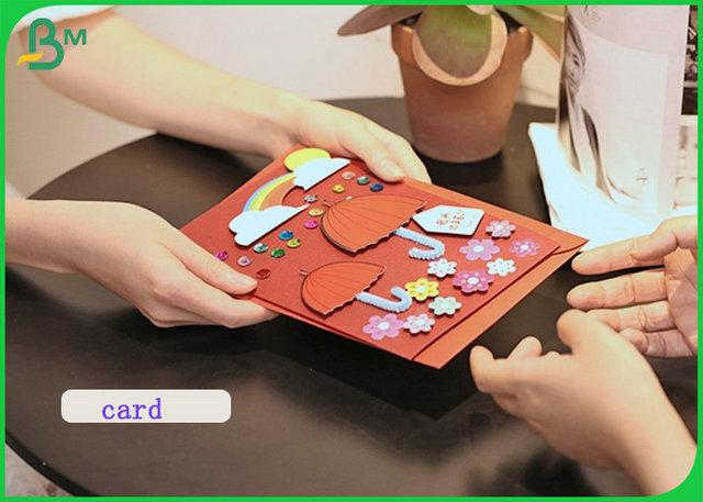 Smooth Surface 180g 220g Red Green Yellow Bristol Card For Greeting Card Making 