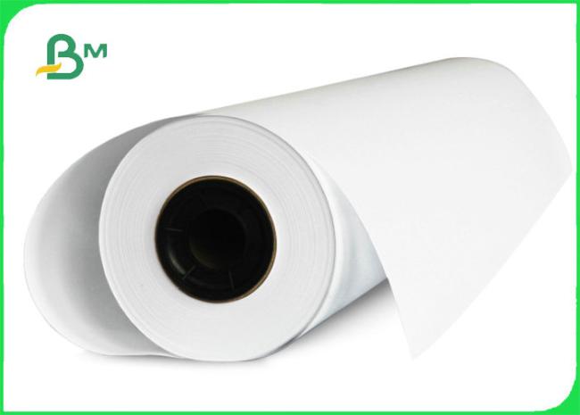 Plain White 80gsm CAD Plotter Paper For Engineering Draftings 24inch x 150ft