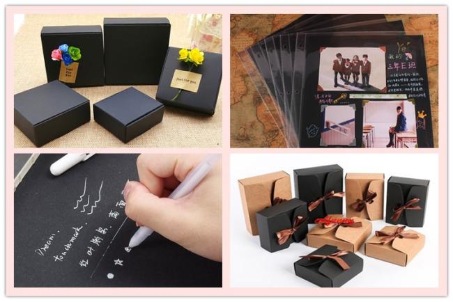 Fold Resistance Black Cardboard Paper Sheets A4 Size With Jet Black