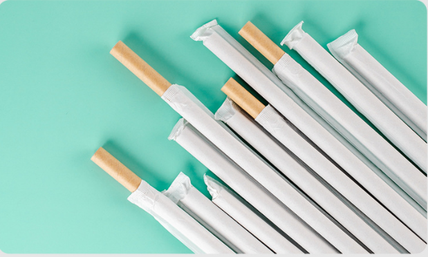 28gsm Straw Wrapping Paper bianco 38mm 44mm per l'imballaggio della paglia singola