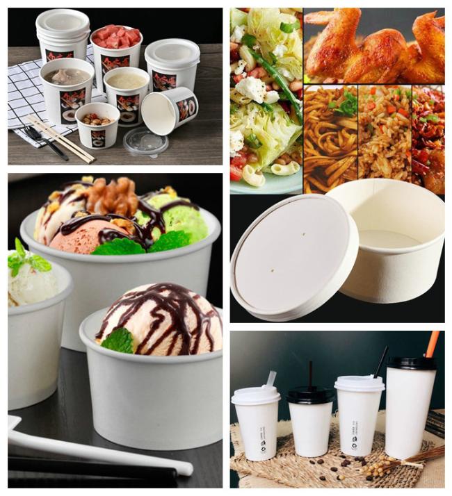 FDA White 260gsm 280gsm+ 15g PE Coated Paper For Lunch Box Good Stiffness