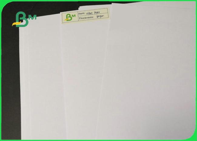 55gsm 60gsm White Uncoated Woodfree Offset Paper Sheet 61 * 86cm For Books