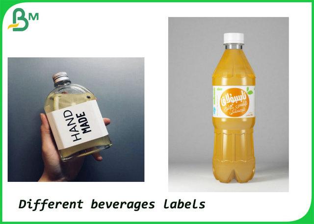 White Mirror Coated 1 Side 80gsm 90gsm Chrome Coated Paper To Juice bottles Label 