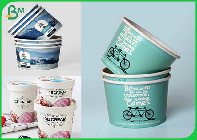 Antifreeze 210gr 230gr PE Coated 1 Side White Bowl Paper For Ice cream paper bowl