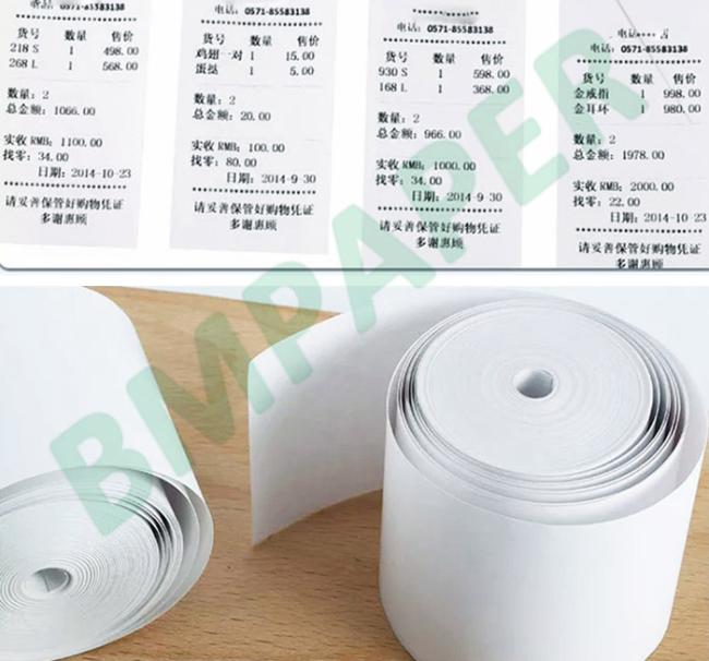 Large Rolls 48gsm To 80gsm Bank Cash Register Thermal Paper For ATM POS Printer