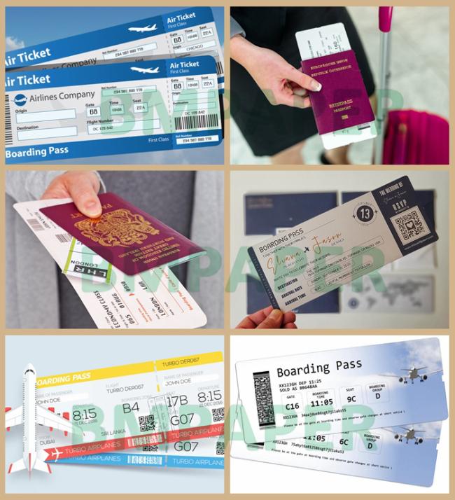 210g 220g Thermal Paper Card For Boarding Pass 79cm Clear Printing Color