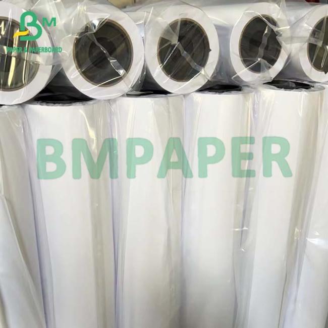 Matte Finish 24lb 36lb Coated Bond Paper Rolls For Wide Format Color Inkjet Printers