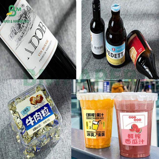 65gsm White Glossy High Wet Strength Paper For Making Beer Bottle Label 65 x 95cm 