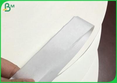 China Food Grade 32mm 44mm width 28gsm White Kraft Rolls For Straw Wrapping Paper for sale