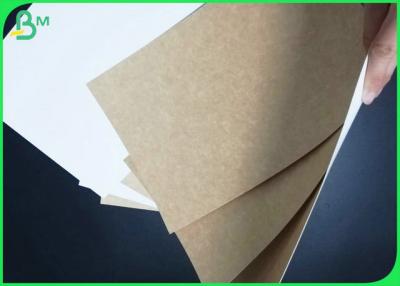 China Front Side White Coated Brown Kraft Paper Customized 250gsm For Take - Out Tray for sale