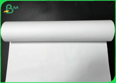 China 24 Inch 35 Inch White Uncoated Wide Format Paper Rolls For CAD Plotter Printing for sale
