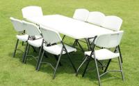 China High Density Polyethylene Garden Plastic Folding Table 19kg/Pcs for sale