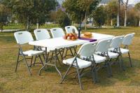 China High Density Polyethylene Garden Plastic Folding Table 19kg/Pcs for sale