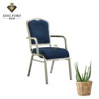 China 6cm Seat Stackable Padded Chairs With Arms Environmentally Paint for sale