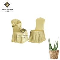 China 100% Polyester Jacquard Wedding Dining Chair Slipcovers Plain Dyed for sale