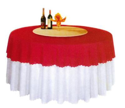 China Ornamental Round Spandex Dining Table Slipcovers Tablecloth Two Layers 1.5m 1.8m for sale
