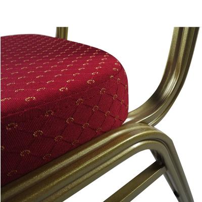 Cina Comfortable Commercial Banquet Chair Gold Matel Frame Fabric Guest Business Chair in vendita