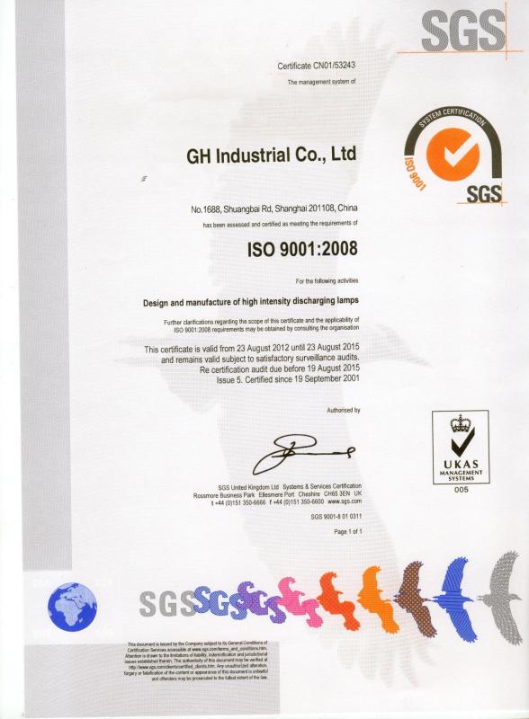 ISO9001:2008 - GH Industrial Co., Ltd.