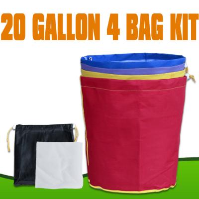 China Bubble Bag 20 Gallon 4 Bag Kit 600D Mesh Hash Extraction Filter for sale