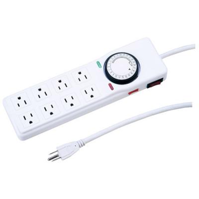 China 125V 15A Programmable Hydroponics Digital Light Timer 8 Outlet Power Strip for sale