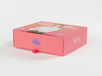 中国 絹ベルトの全印刷された単層のピンクのペーパー引出し箱 販売のため