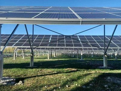 China Aluminium Single Dual Axis Solar Module Mounting System Sun Tracking 0-45 Degree for sale