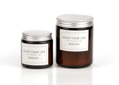 Cina Candela profumata di Amber Glass Jar 7x9cm della cera di lusso della soia in vendita