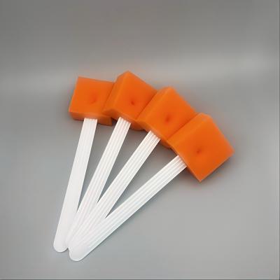 China Disposable Surgical Cleaning Sponge Brush Orange Blue Color Heat Press Welding Dot Design Medical Scrub Brush Surgical Pack UV for sale