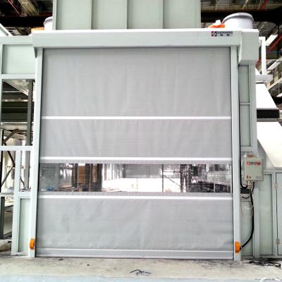 China Fabric Rubber Fold up Fast Acting Quick  Clean Room Rapid  Garage Vertical Overhead roll up door for sale