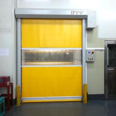 China Industrial Automatic PVC Fabric Thermal Insulated Freezer Room High Speed Fast Acting Door for sale